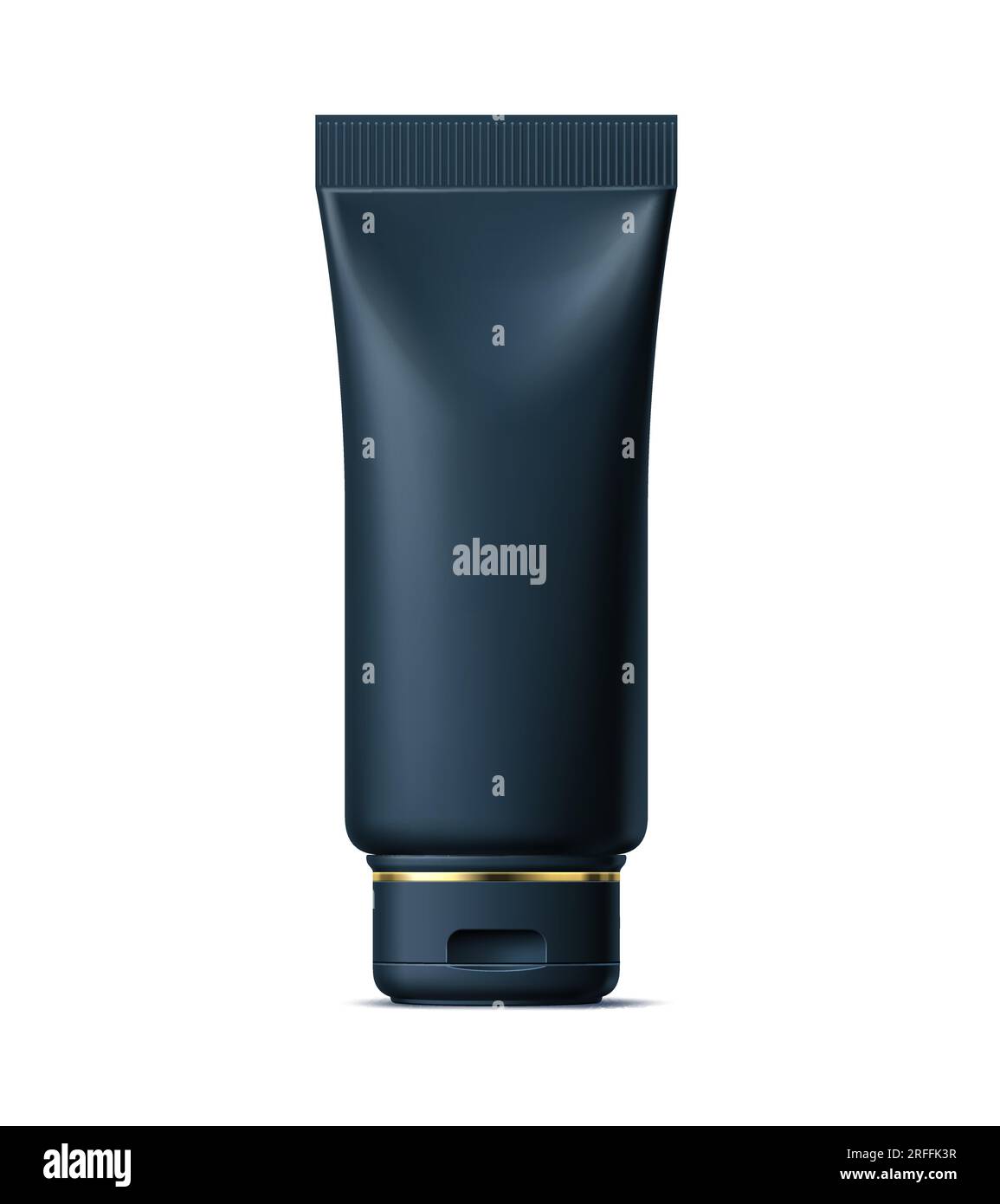 Realistic black cosmetics bottle, tube and plastic container isolated ...