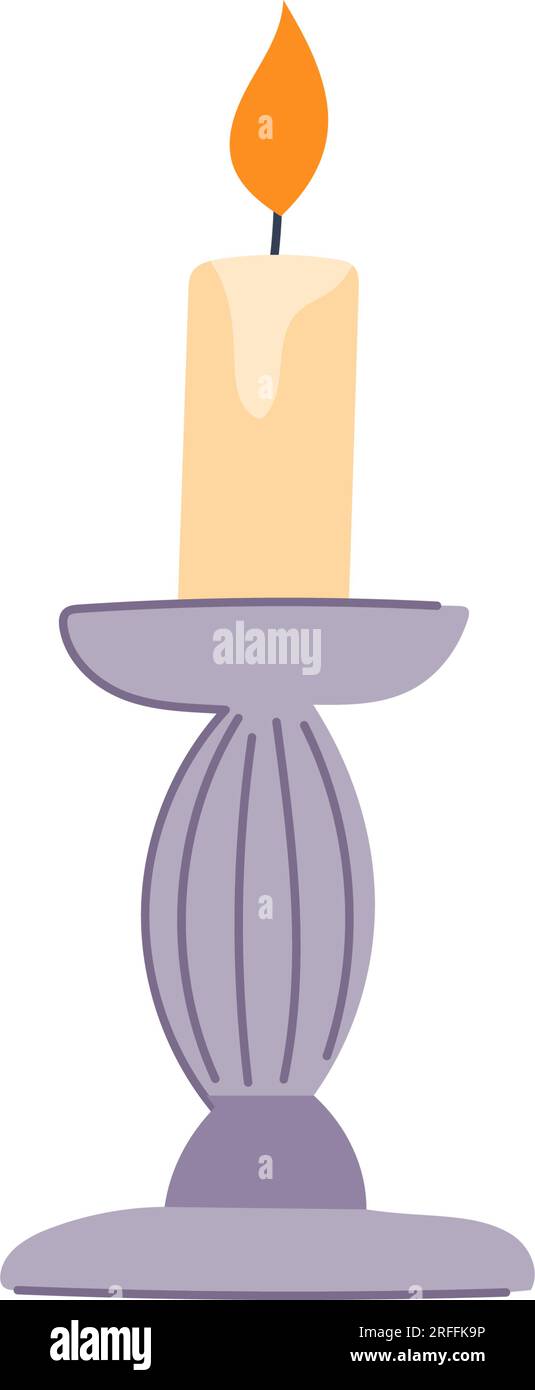 old candlestick holder cartoon vector illustration Stock Vector Image ...