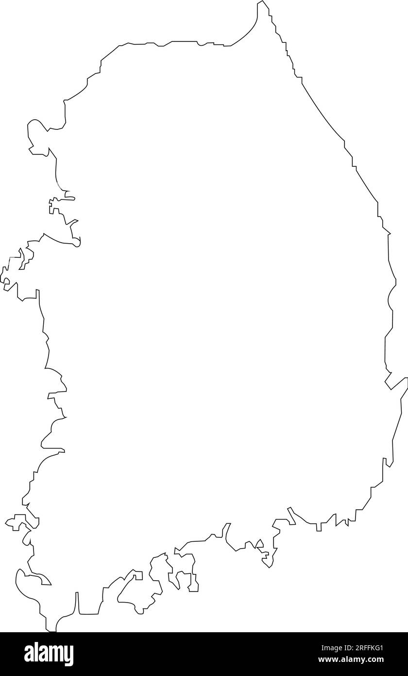 korea map black and white