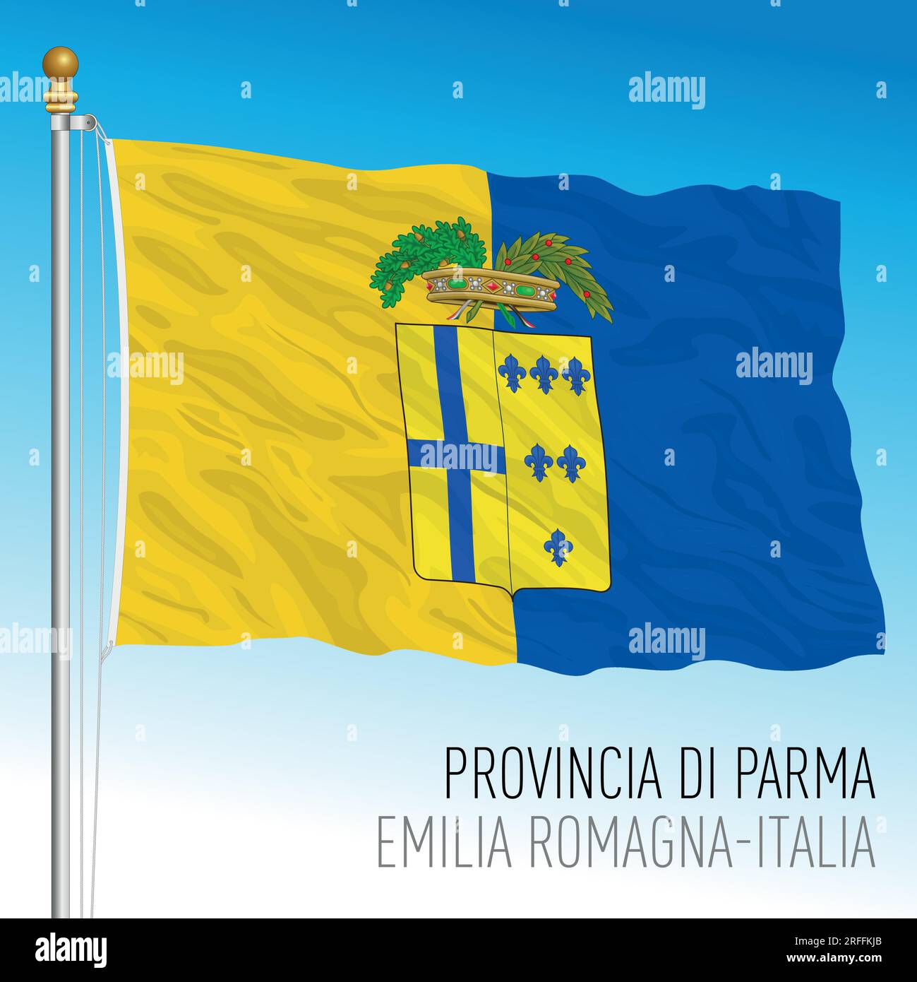Province of Parma flag waving, Emilia Romagna, Italy, vector ...