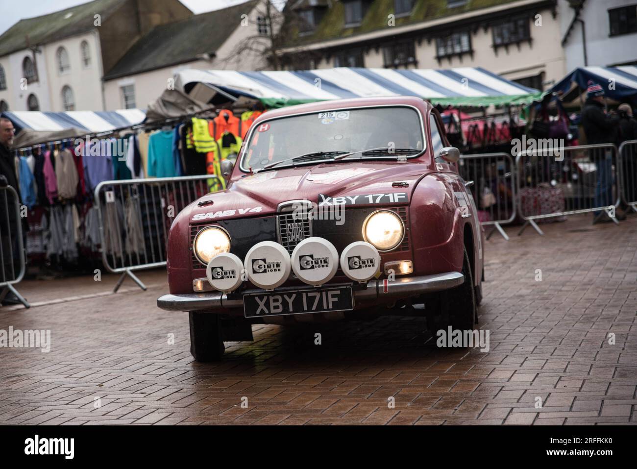 A Saab 96 V4 car taking part in the Monte Carlo Rallye Historique Stock ...