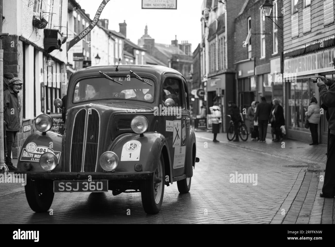 A 1950s Ford Popular taking part in the Monte Carlo Rallye Historique ...