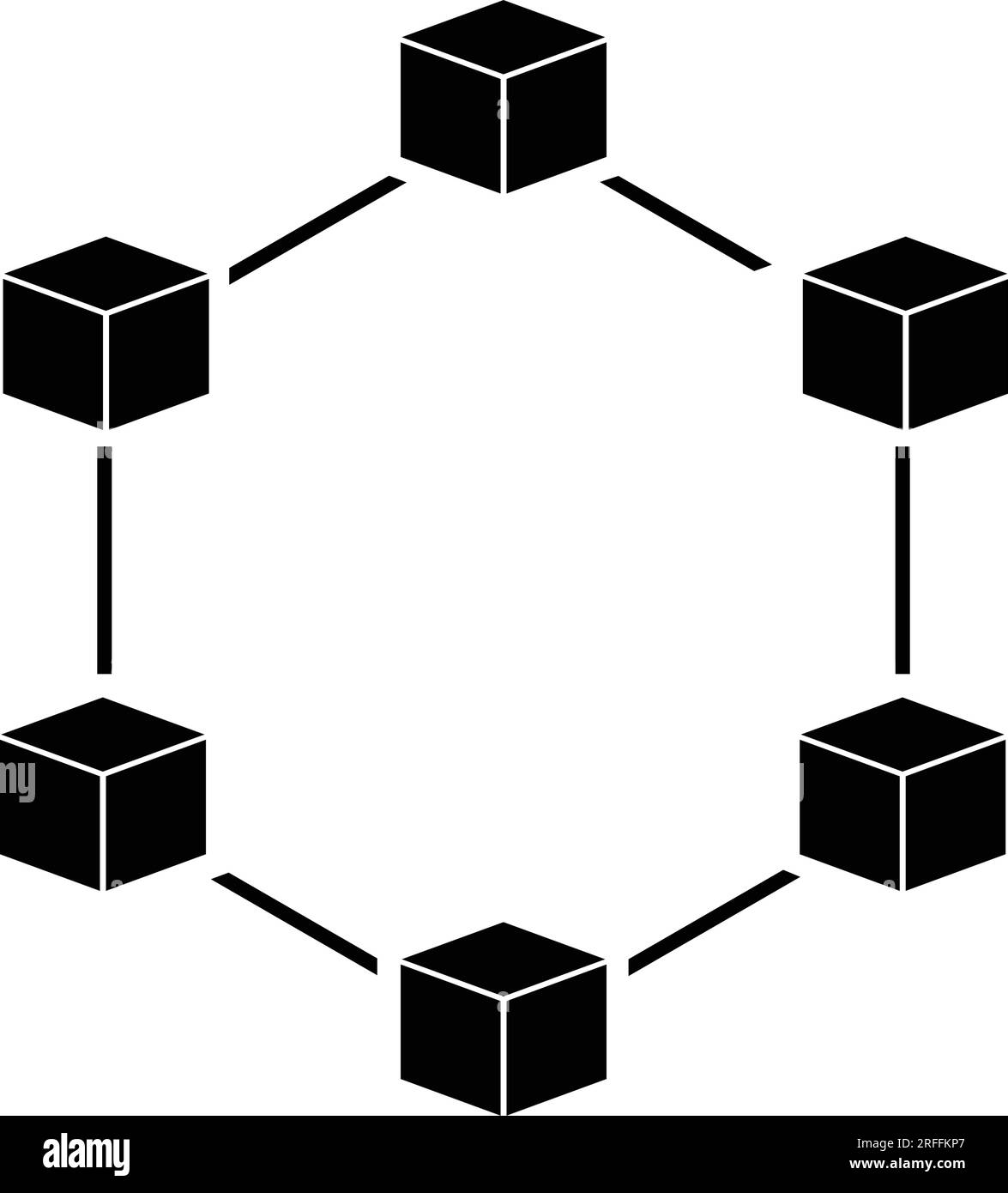 Blockchain Icon Cryptocurrency Blocks Vector Illustration Design Stock