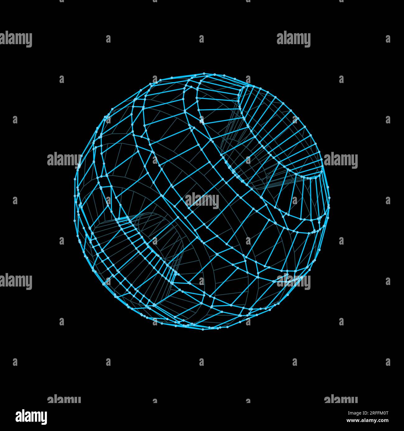 3d futuristic sphere, ball shape wireframe model. Futuristic wireframe ...