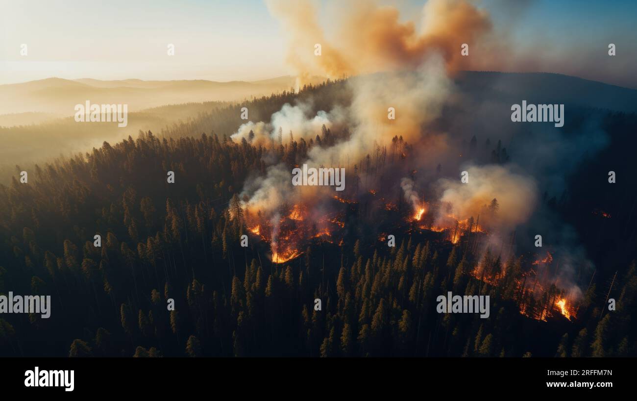 Wildfire aerial view hi-res stock photography and images - Alamy