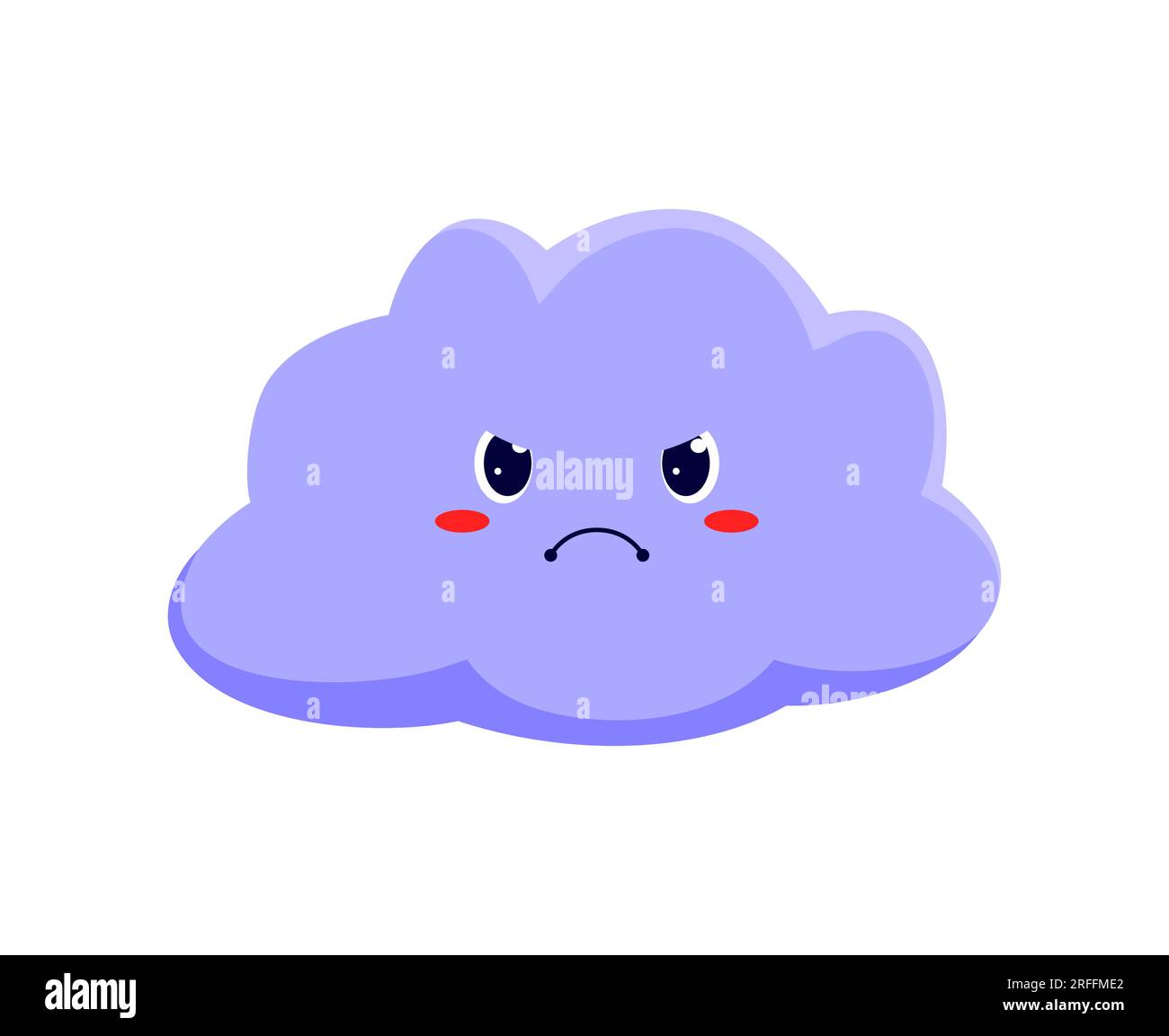 Angry cloud weather forecast cartoon character. Vector rainy weather ...