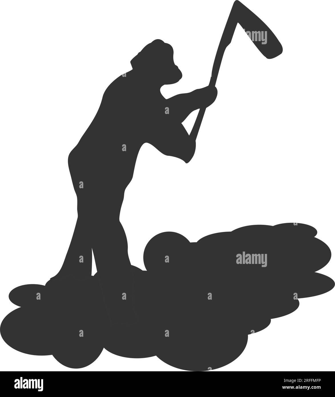 icon of a man hoeing vector illustration design Stock Vector Image ...