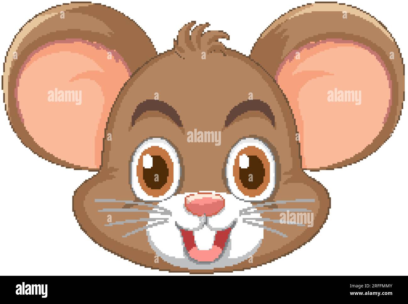 A cheerful cartoon mouse with a big smile on its face Stock Vector ...