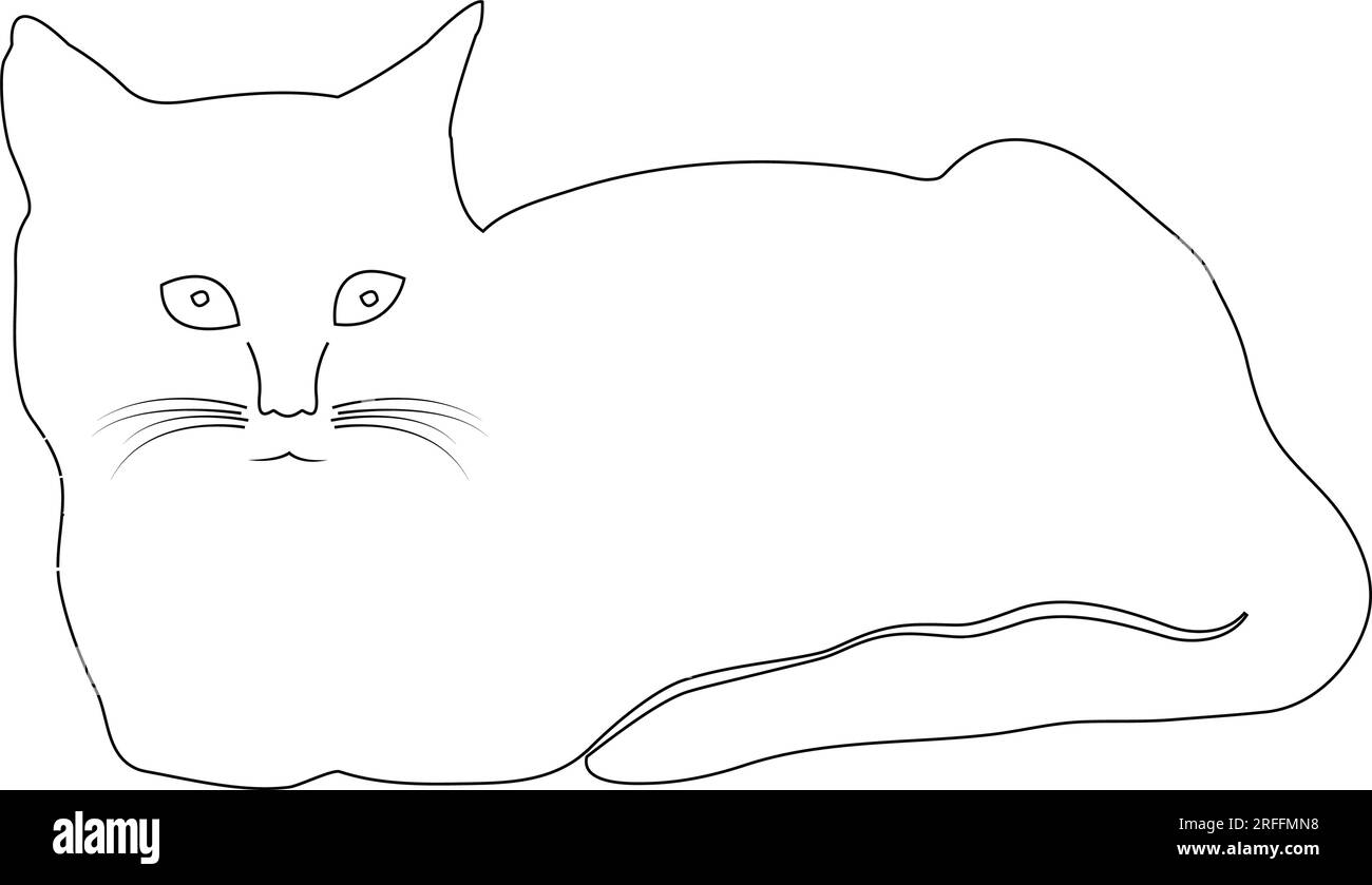Cat icon outline vector Stock Vector Images - Alamy