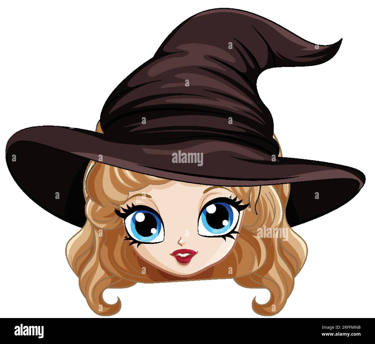Cartoon witch wearing a big hat illustration Stock Vector Image & Art ...