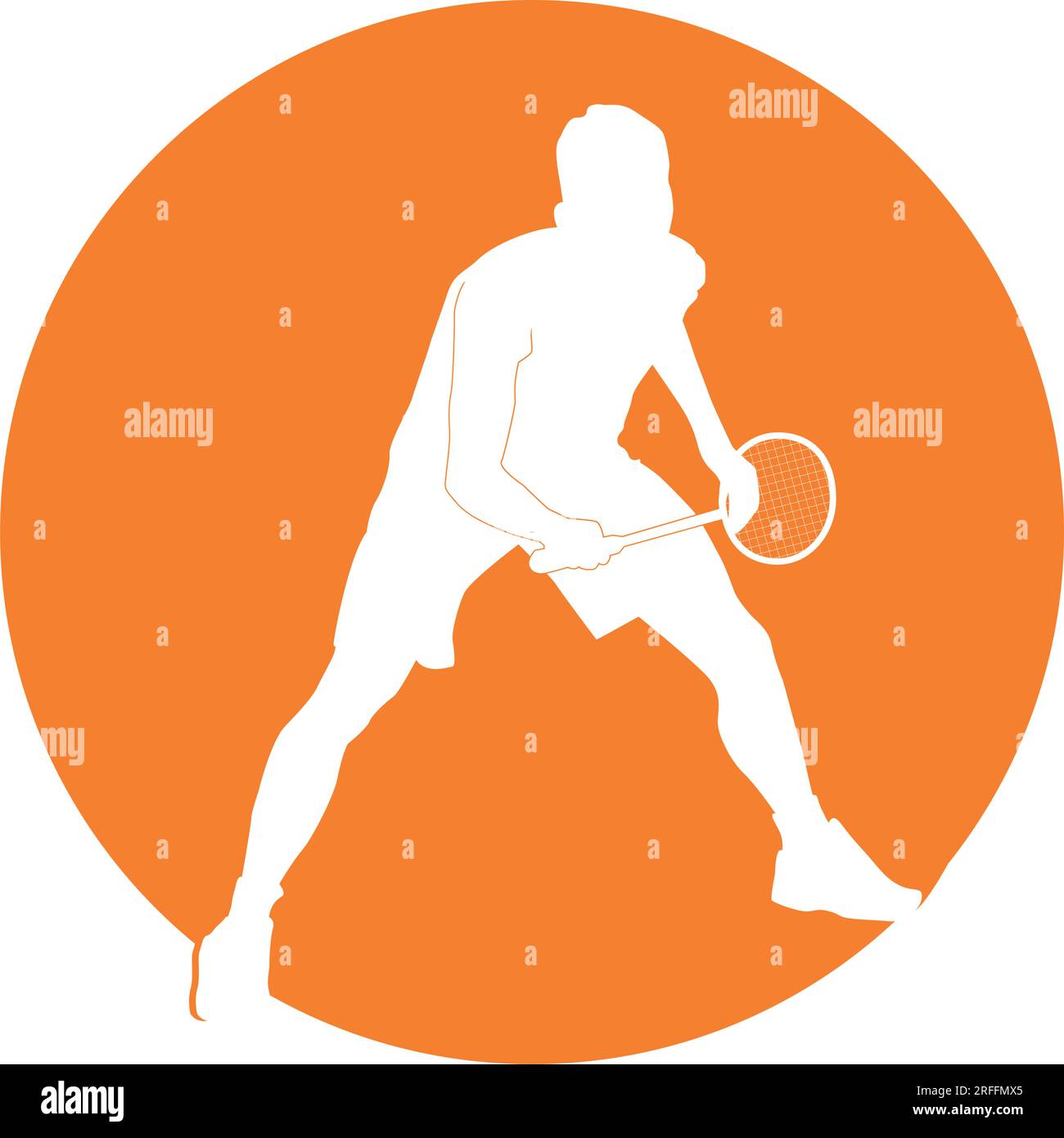 Athlete man playing badminton illustration hi-res stock photography and ...