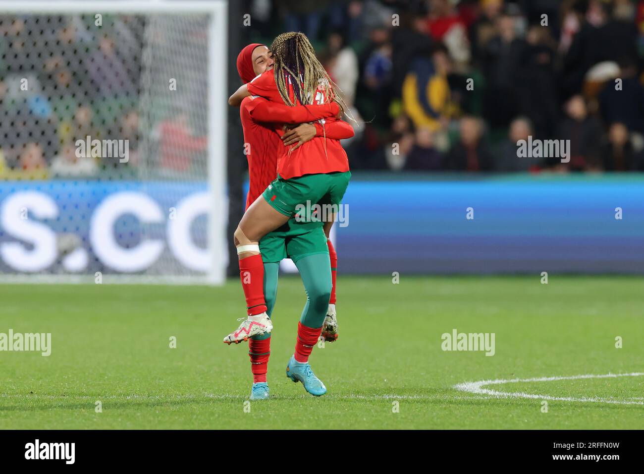 Perth, Australia. 03rd Aug, 2023. Fatima Tagnaout and Nouhaila Benzina ...