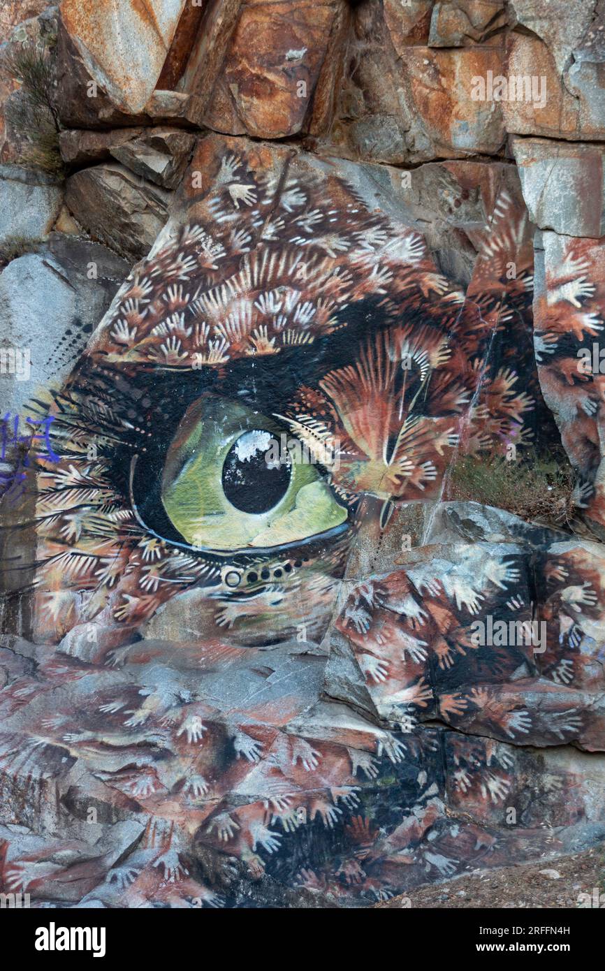 Graffiti in the stone quarries of Alpedrete in Madrid Stock Photo - Alamy