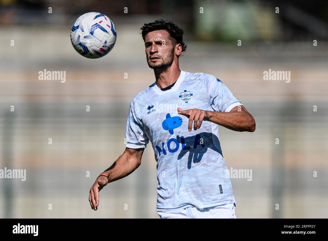 Luca Vignali of Como 1907 in action during the pre-season friendly ...
