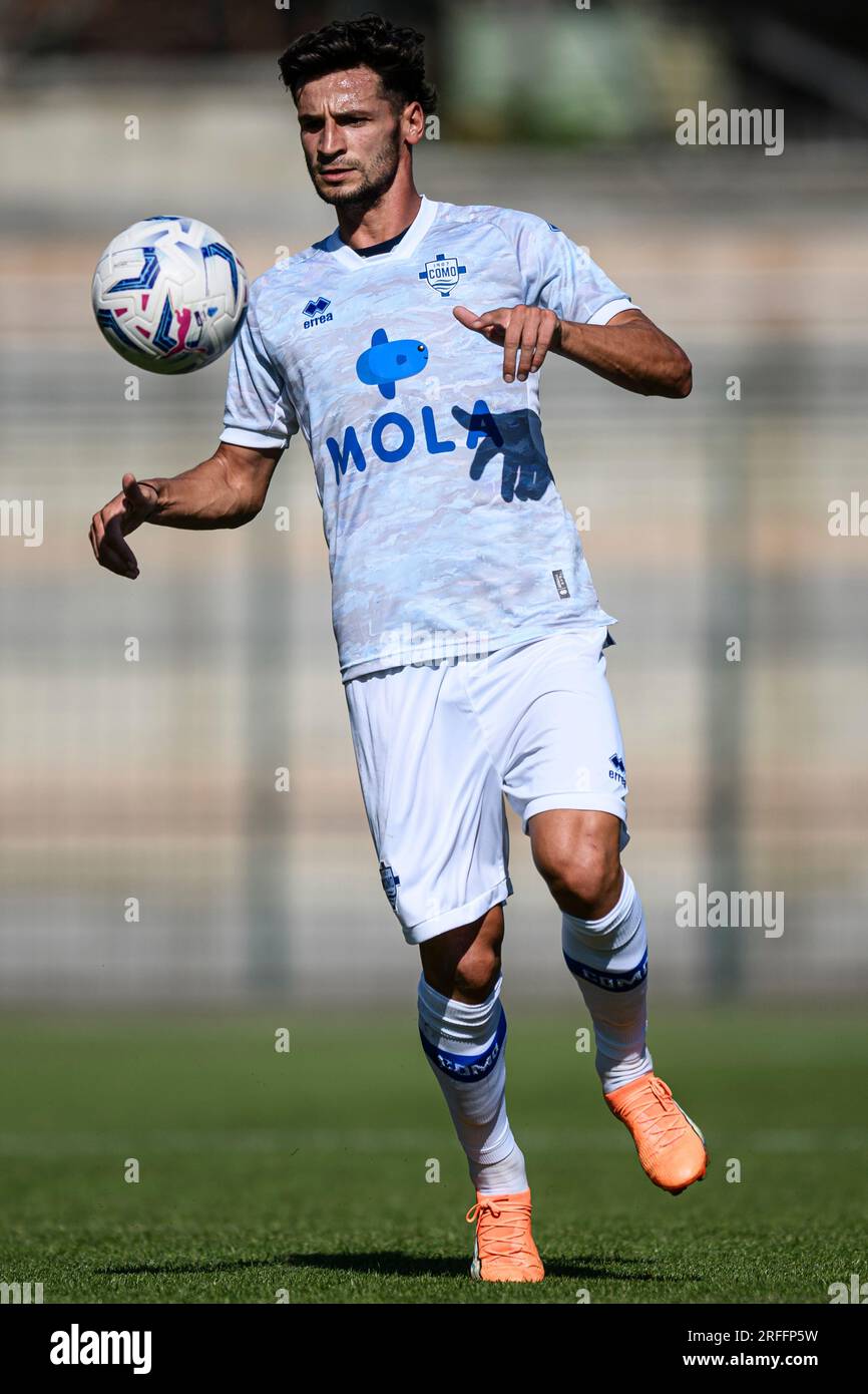 Luca Vignali of Como 1907 in action during the pre-season friendly ...