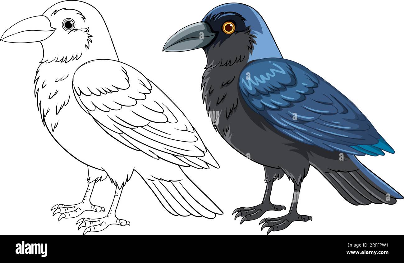 A vector cartoon illustration of a bird standing alone on a white ...