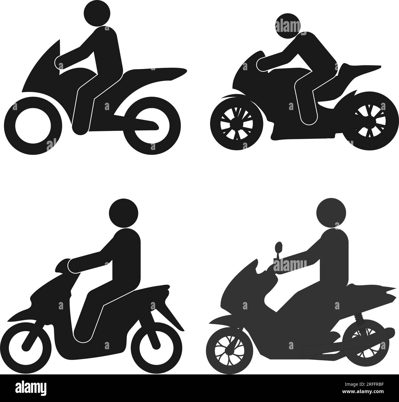 Motorcycle courier bike Black and White Stock Photos & Images - Alamy
