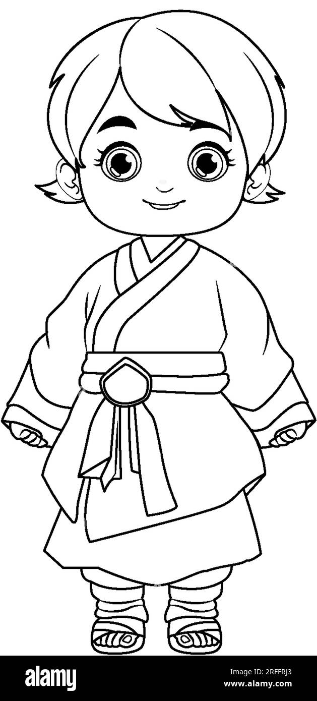 Vector cartoon illustration of an Asian character, perfect for ...