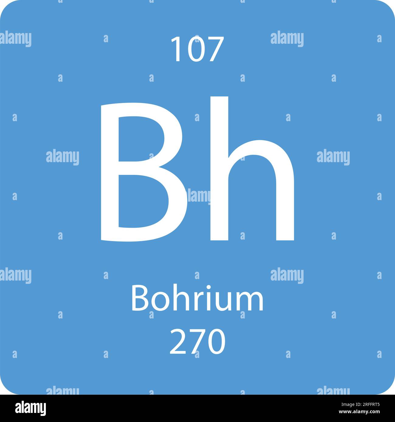 Periodic table element bohrium icon on background, square vector ...