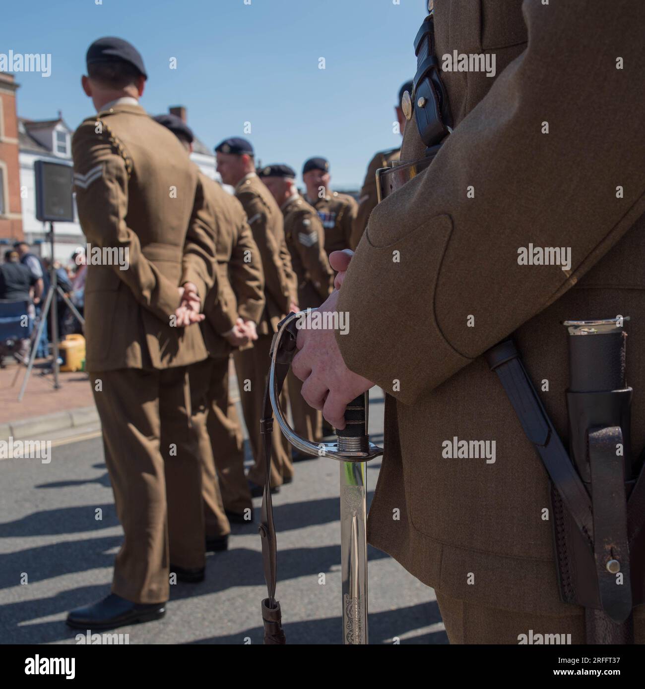 Army personnel in formation on Armed Forces Day parade in Banbury in ...