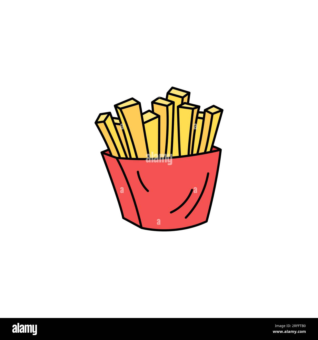 French Fries vector doodle element isolated. Outline illustration of ...