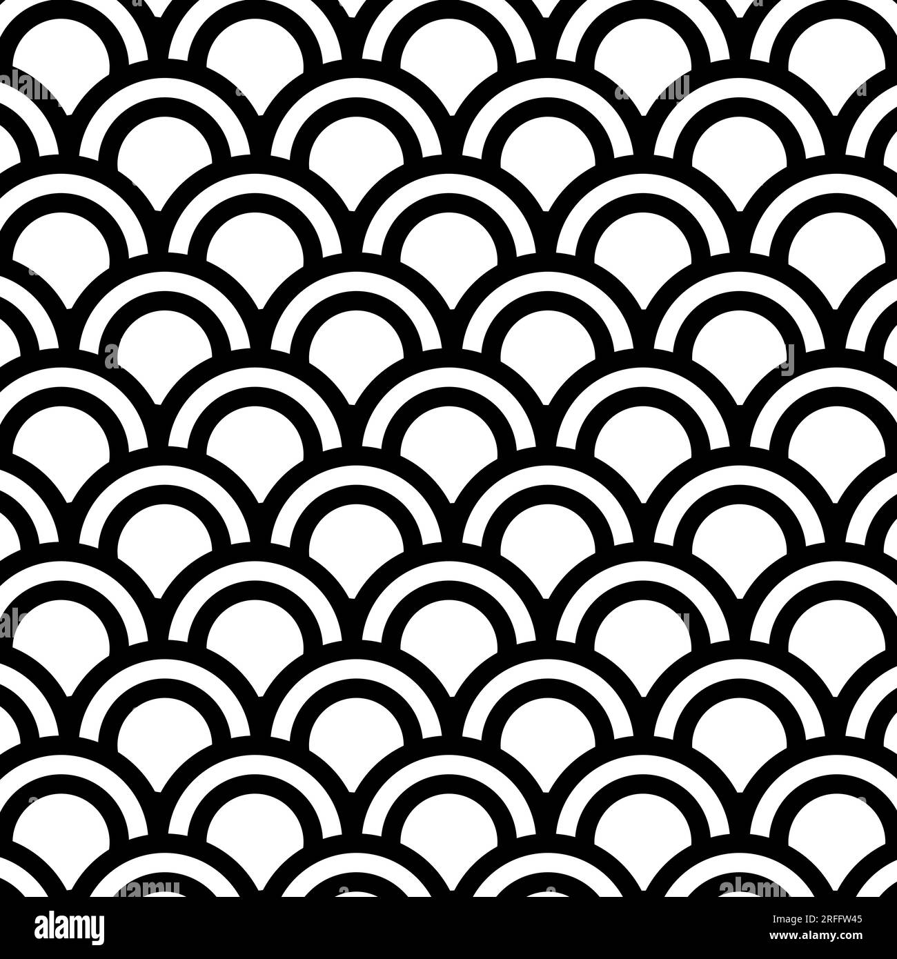 Japanese Ocean Wave Line Pattern. Abstract Pattern With Half Circles ...
