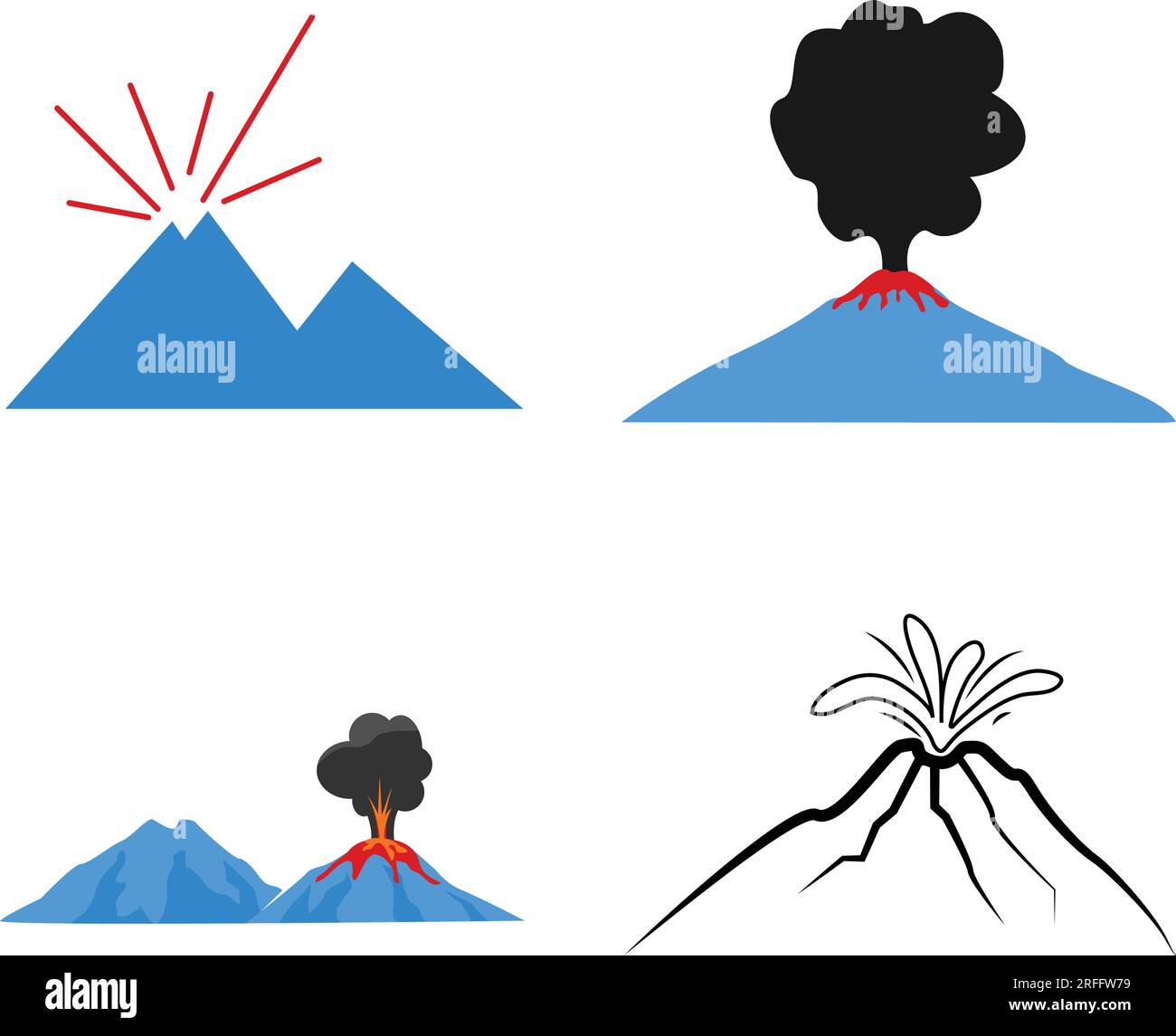 Active volcano vector vectors hi-res stock photography and images - Alamy
