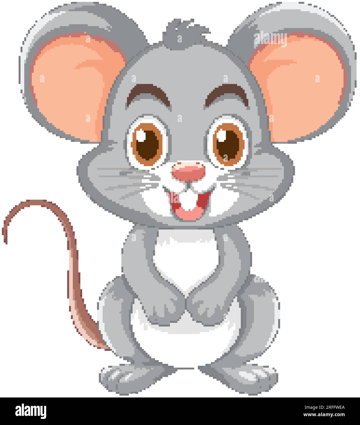 A cheerful cartoon mouse with a big smile on its face Stock Vector ...