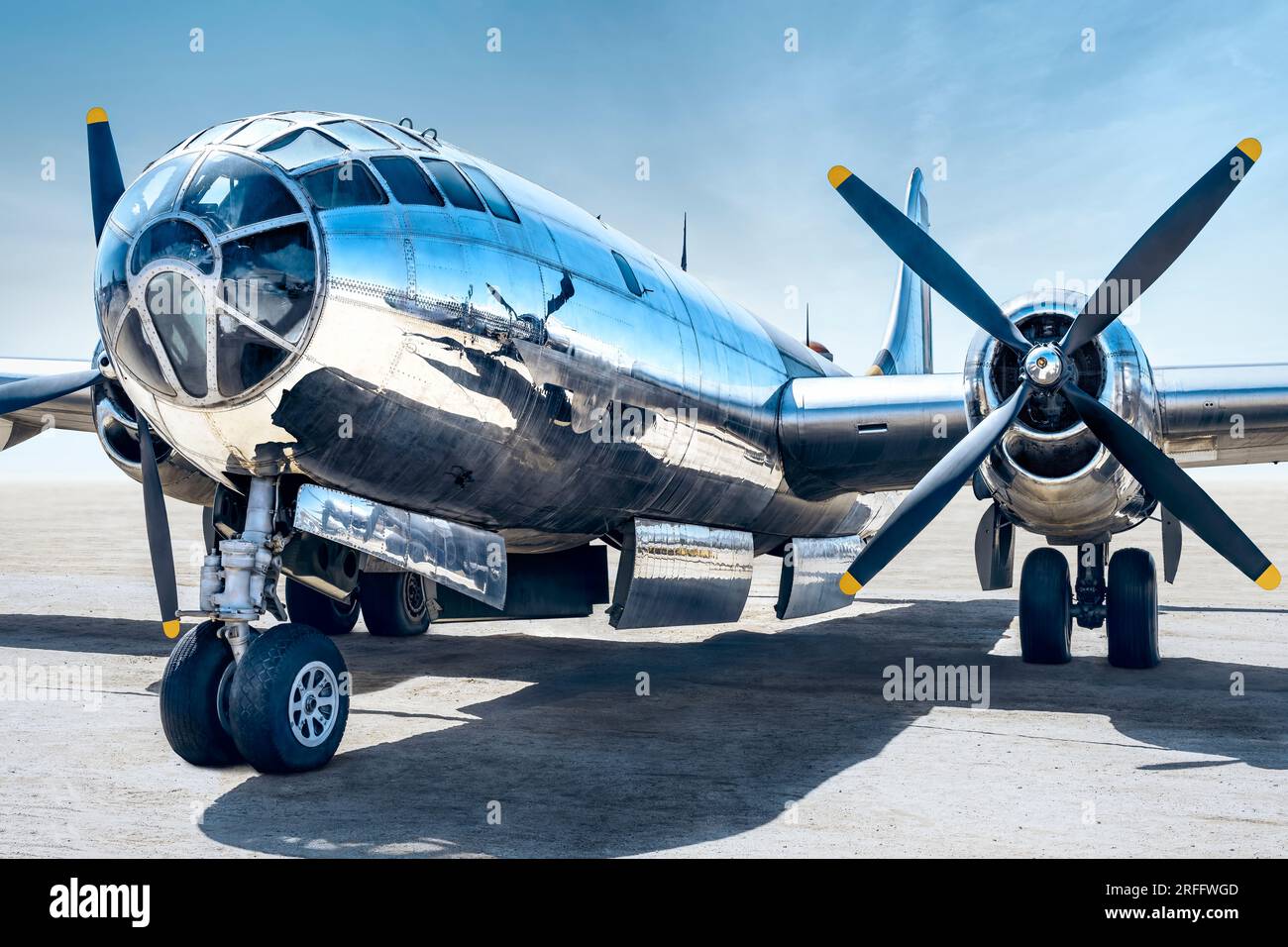 historical bomber on an airfield Stock Photo - Alamy