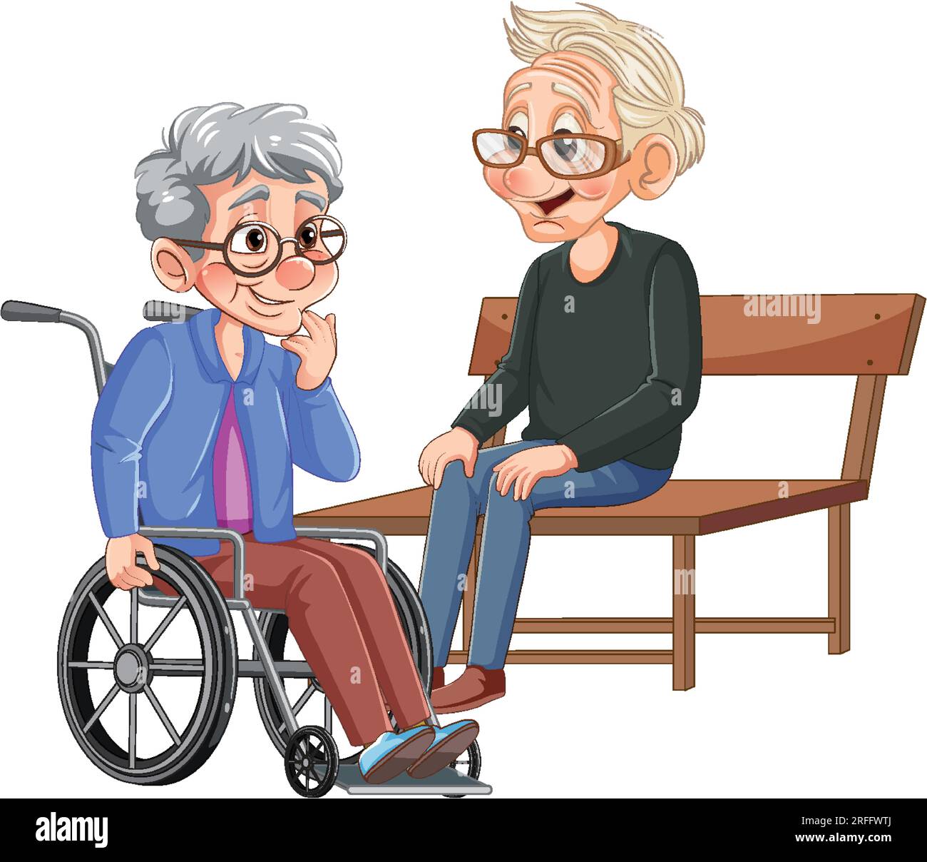 Elderly people couple cartoon illustration Stock Vector Image & Art - Alamy