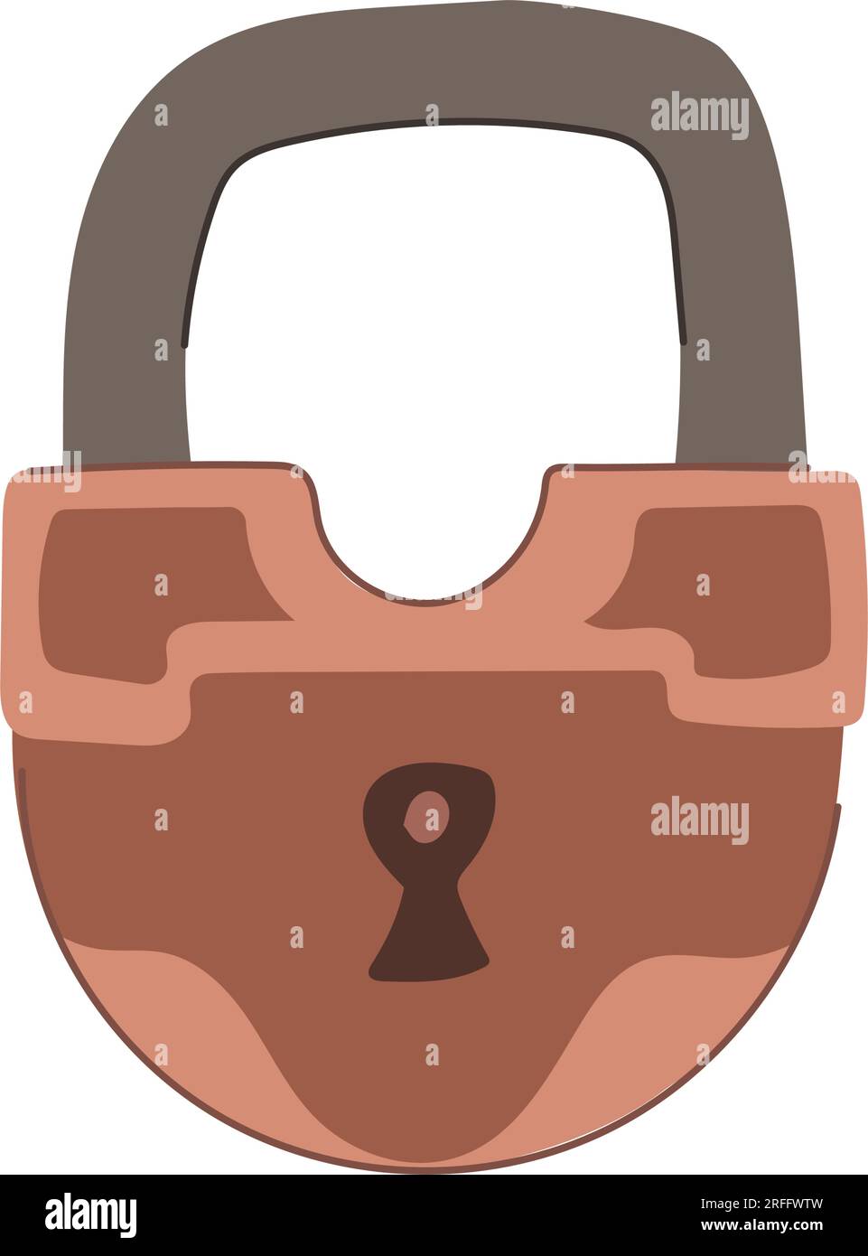 iron padlock vintage cartoon vector illustration Stock Vector Image ...