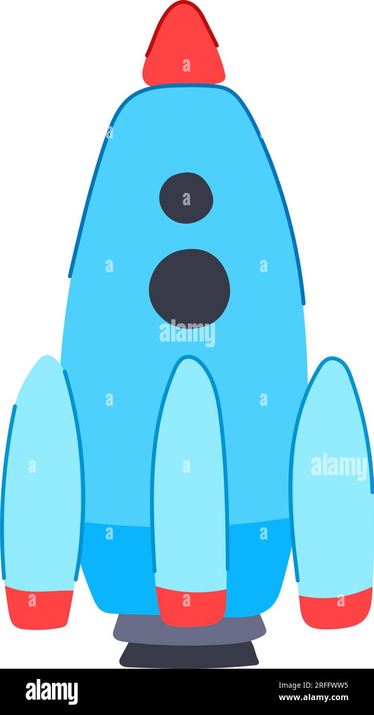 spaceship rocket toy cartoon vector illustration Stock Vector Image ...