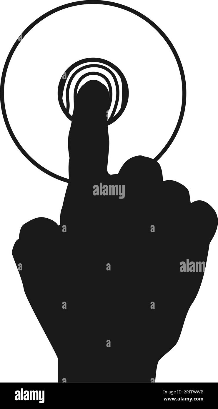 hand icon touching fingerprint scan vector illustration design Stock ...