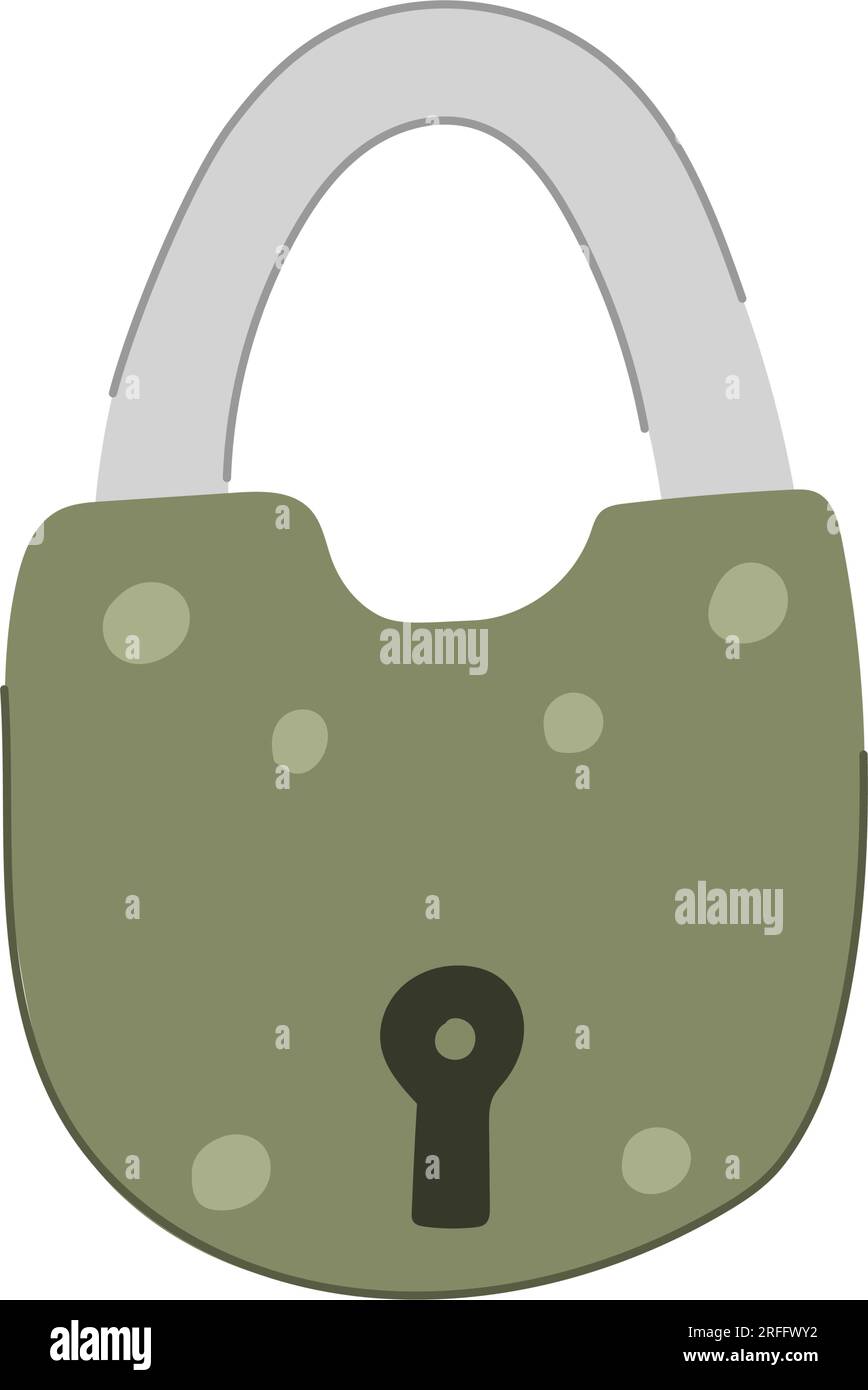 metal padlock vintage cartoon vector illustration Stock Vector Image ...