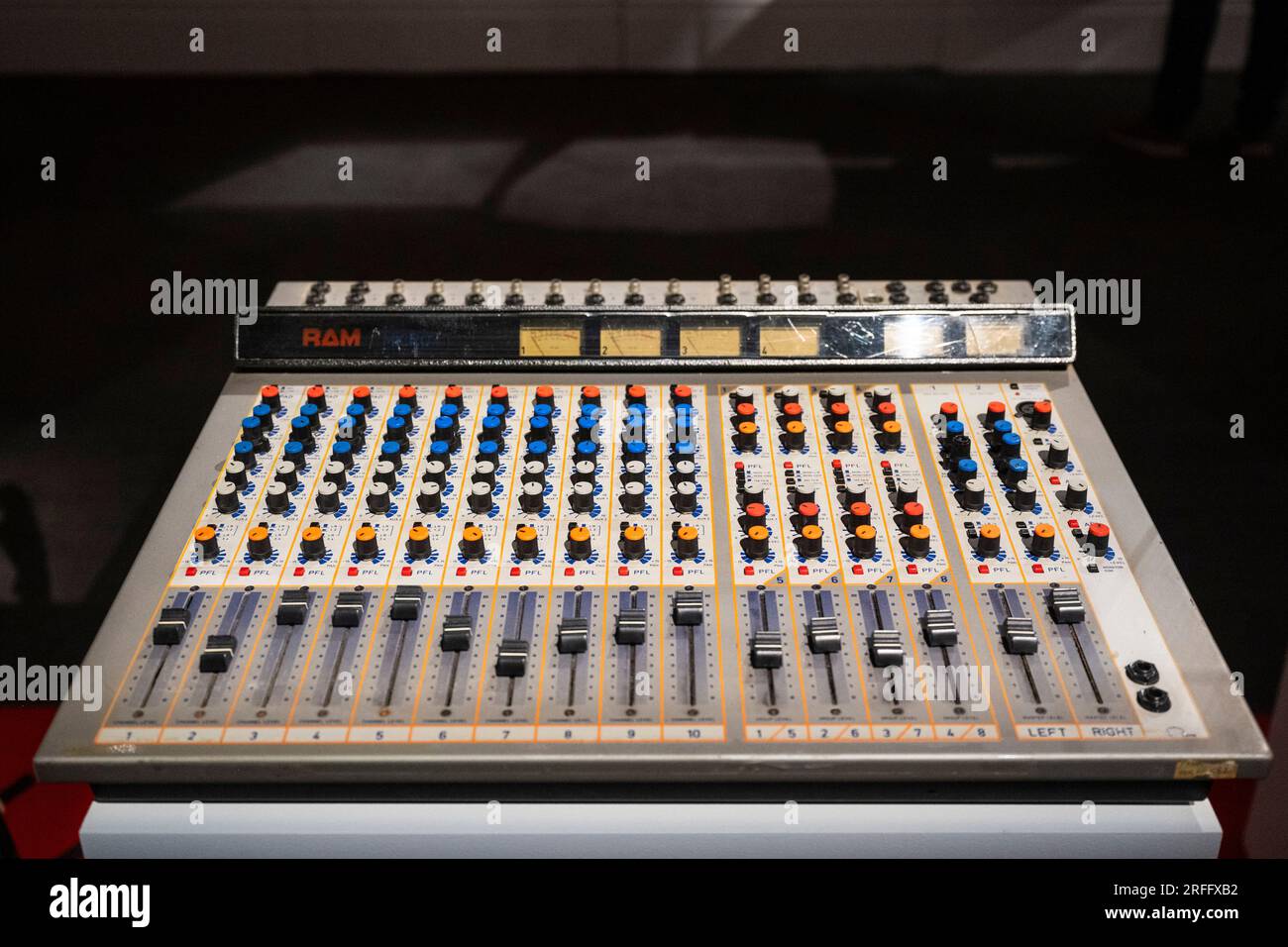 London, UK. 3 August 2023. A RAM mixing desk (Queen's early albums were ...