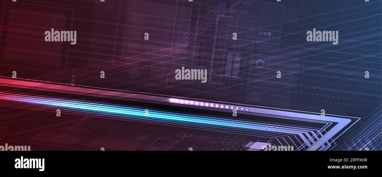 abstract structure circuit computer cube technology business background ...