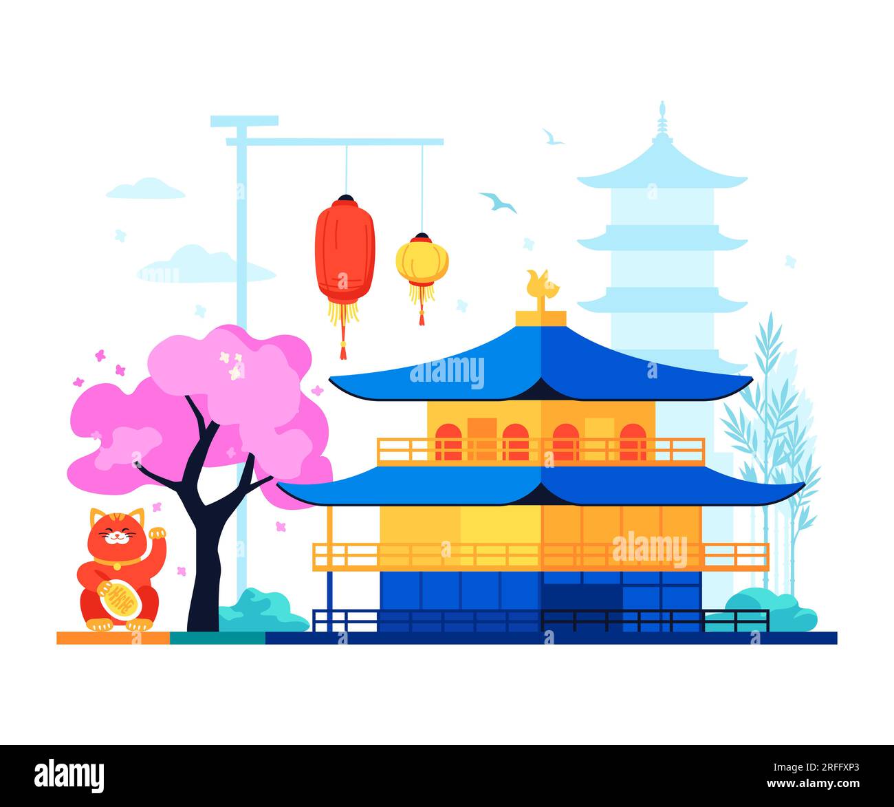 Shinto shrine heritage - modern colored vector illustration Stock ...