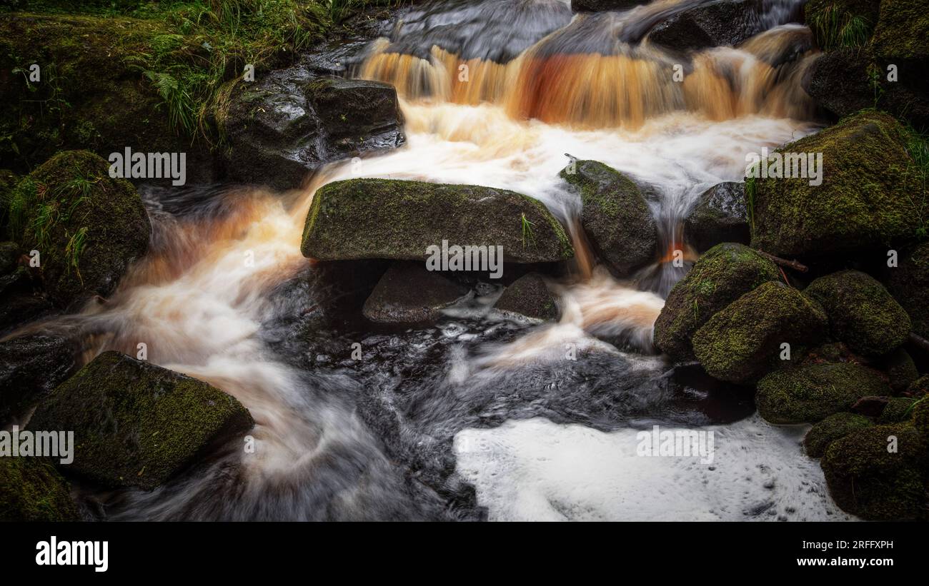 Brook Scene with Peak District Water Stock Photo - Alamy