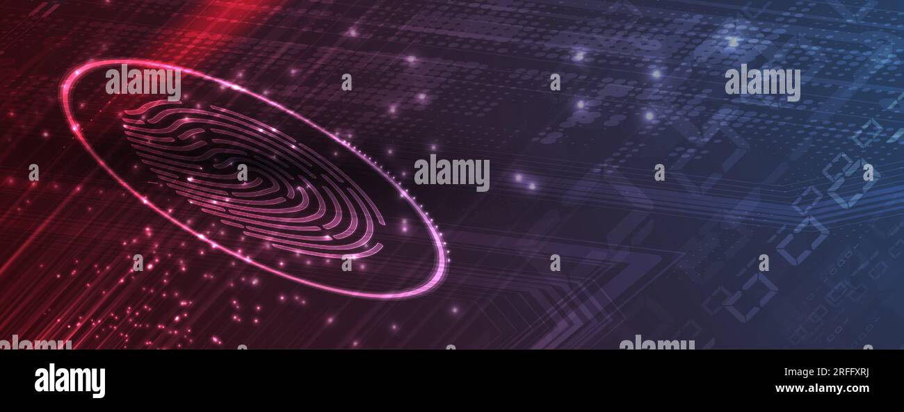 Abstract fingerprint technology business background. Circuit security ...