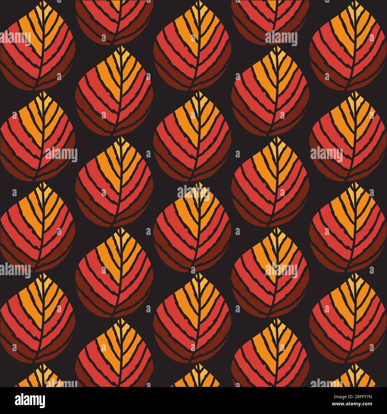 Autumn Leaves Pattern Boho Style Stock Vector Image & Art - Alamy