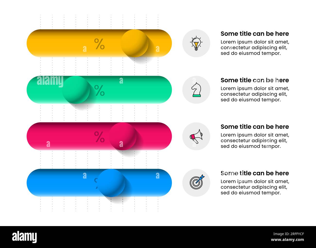 Infographic template with icons and 4 options or steps. Sliders. Can be ...