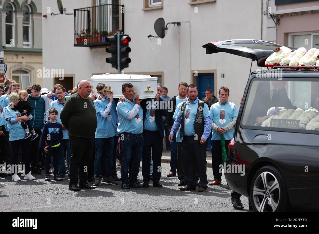 The coffin of Kiea McCann is carried into the Sacred Heart Chapel in ...