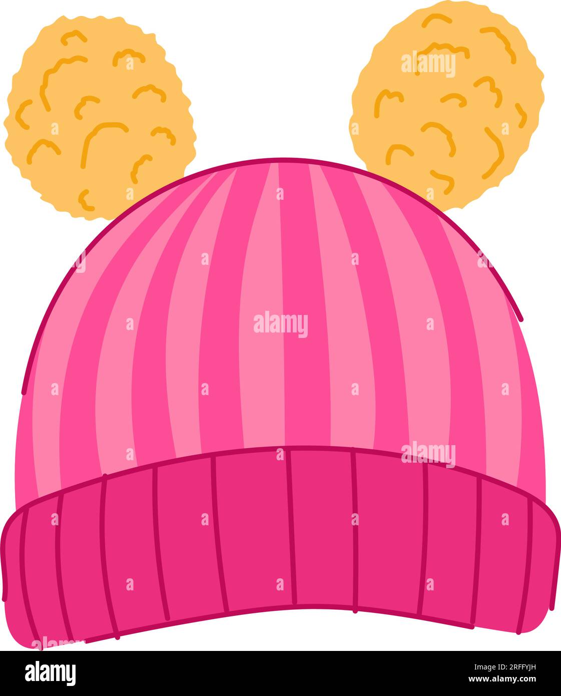 cold winter hat kid cartoon vector illustration Stock Vector Image ...