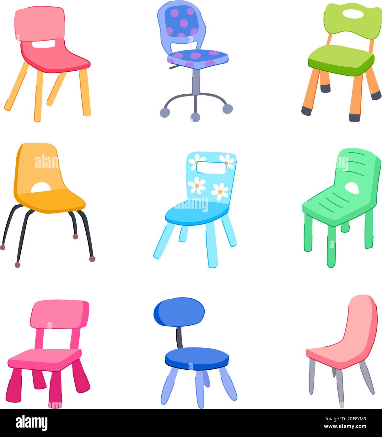 kid chair set cartoon vector illustration Stock Vector Image & Art - Alamy