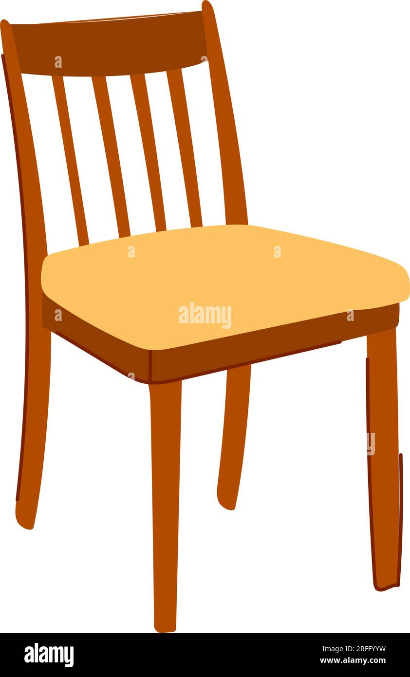 seat wooden chair cartoon vector illustration Stock Vector Image & Art ...