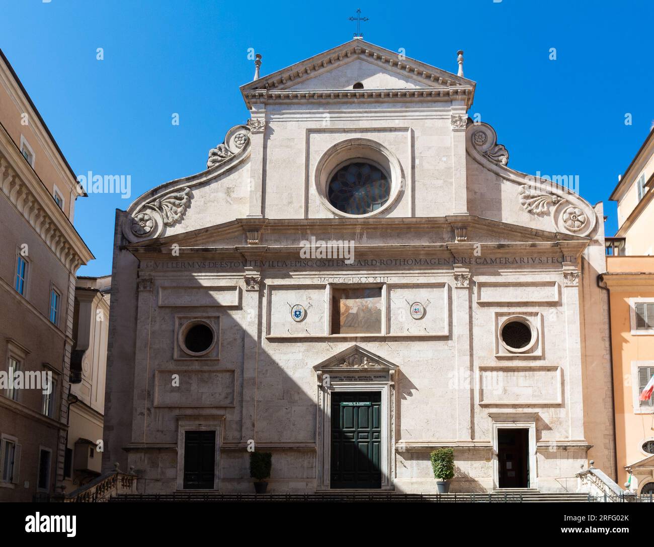 Rome, Lazio, Italy, The facade of Basilica of St. Augustine in Campo ...