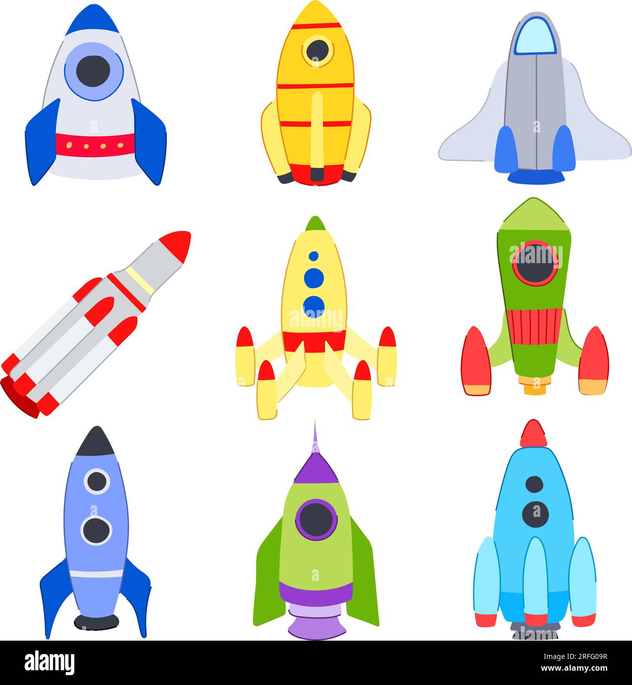 rocket toy set cartoon vector illustration Stock Vector Image & Art - Alamy
