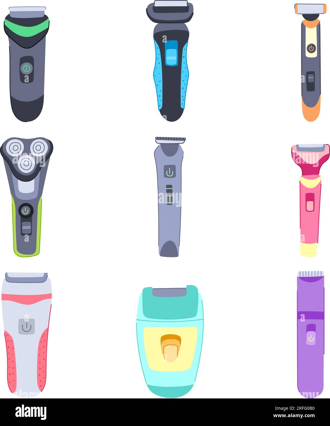 shaver electric set cartoon vector illustration Stock Vector Image ...