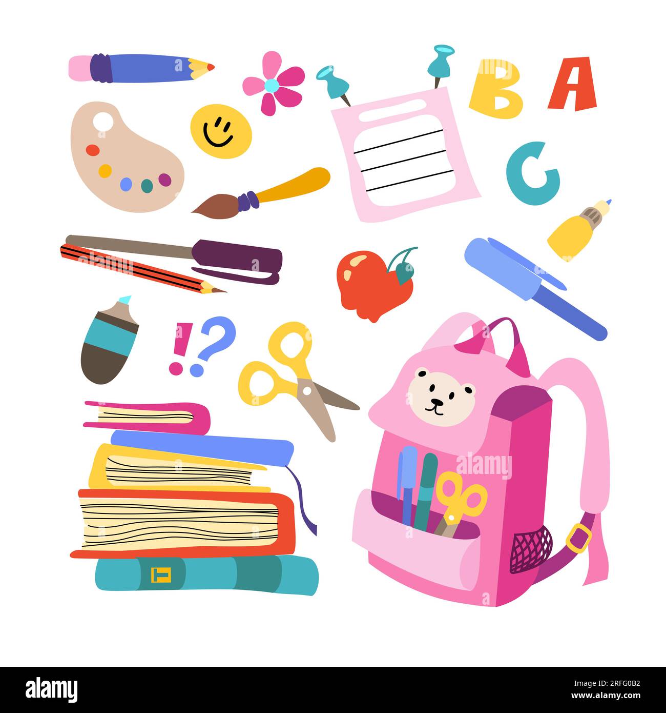 School subjects icon set hi-res stock photography and images - Alamy