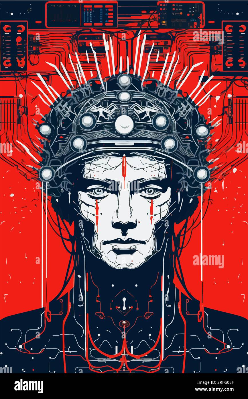 Brain activity electrodes Stock Vector Images - Alamy